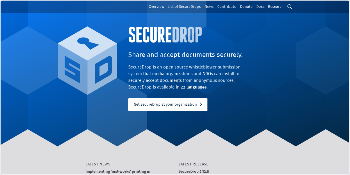 About SecureDrop / DeepWeb